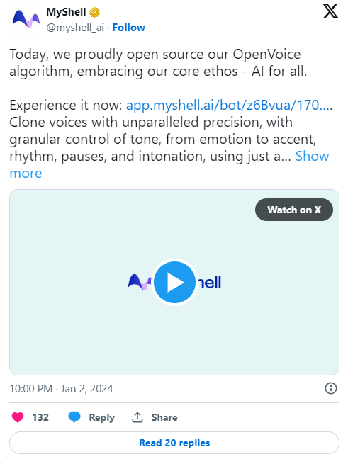 Myshell Releases Openvoice An Open Source Ai Voice Cloning Tool Targeting Voice Mimicry Ai