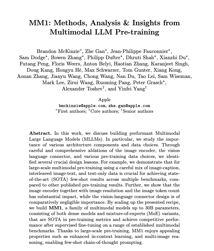 Apple launches 30 billion parameter MM1 multimodal AI macromodel that recognizes images to ...
