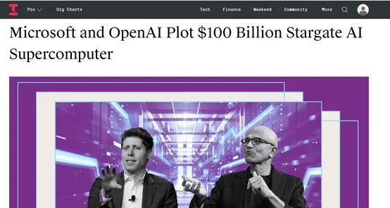Microsoft, OpenAI invest $100 billion to build 'Stargate' computer - AI-Artificial Intelligence ...