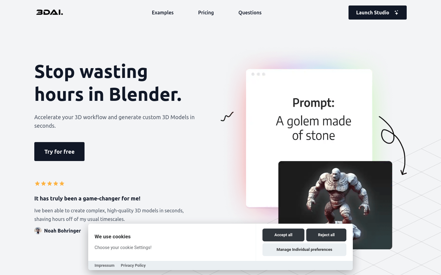 3D AI studio: AI text or image generation 3D model tool to easily ...
