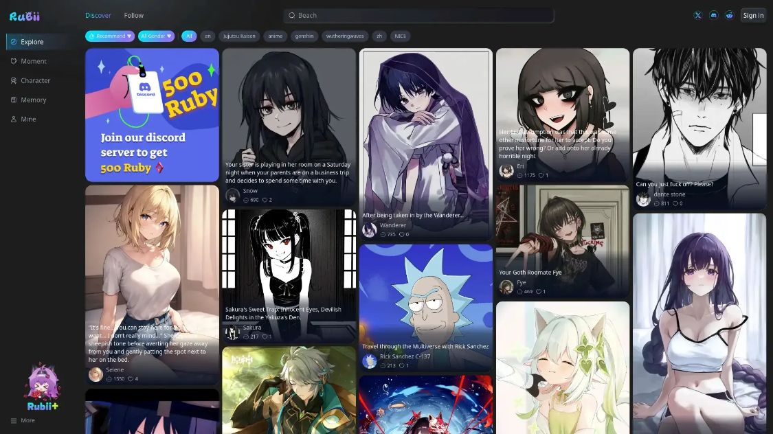 Rubii: AI role-playing chat generator tool, secondary character creation platform - AI ...