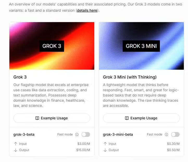 Musk xAI launches API interface for Grok 3 / Mini: $3 input, $15 output for millions of words ...