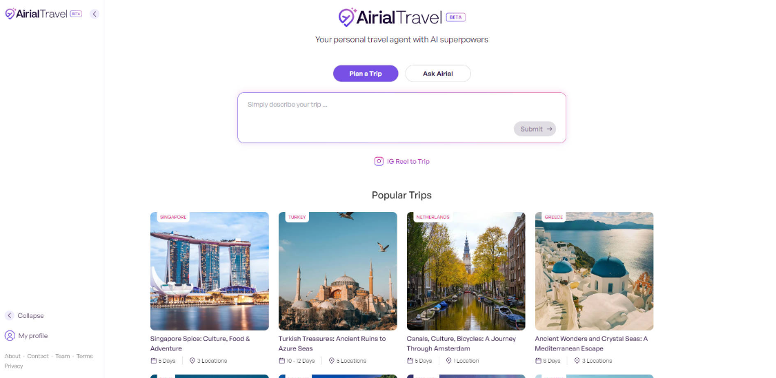 Airial Travel: ai travel assistant that uses AI to generate travel itinerary plans - AI ...