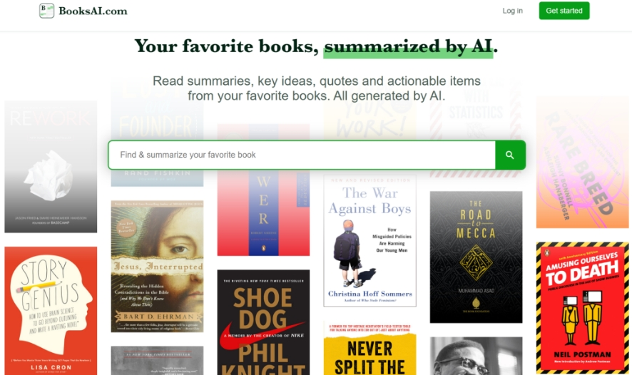 BooksAI: AI book summary recommendation, provides users with a large number of book summaries ...