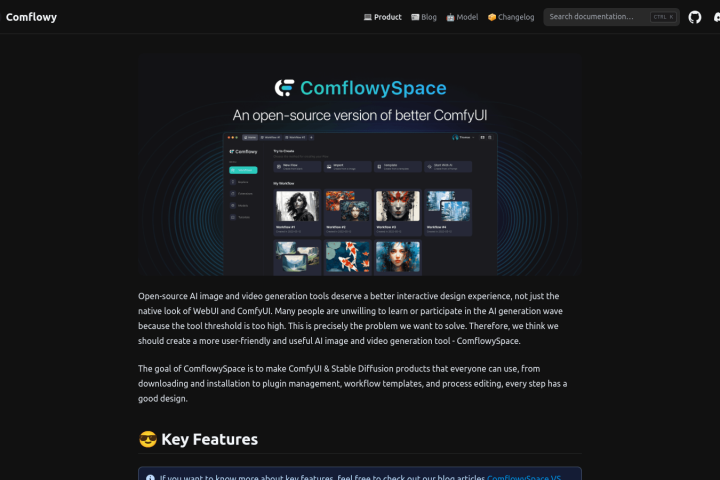 ComflowySpace：开源AI图像和视频生成工具 - AI-人工智能-1ai.net
