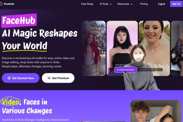 FaceHub：免费的在线AI换脸工具网站，提供在线视频和图像编辑功能 – AI-人工智能-1ai.net