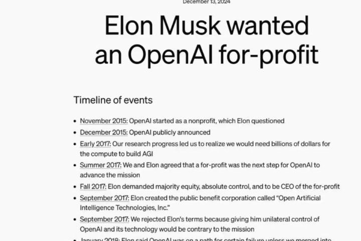 OpenAI 再喊话马斯克：你无法靠诉讼实现 AGI - AI-人工智能-1ai.net