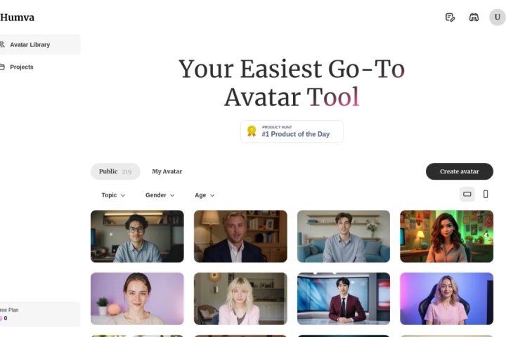 Humva：AI数字人生成工具，自定义创建虚拟数字人形象平台 – AI-人工智能-1ai.net